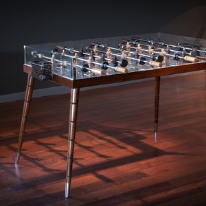 Handmade Walnut & Plexiglass Foosball Table: Luxury Home Decor - Etsy