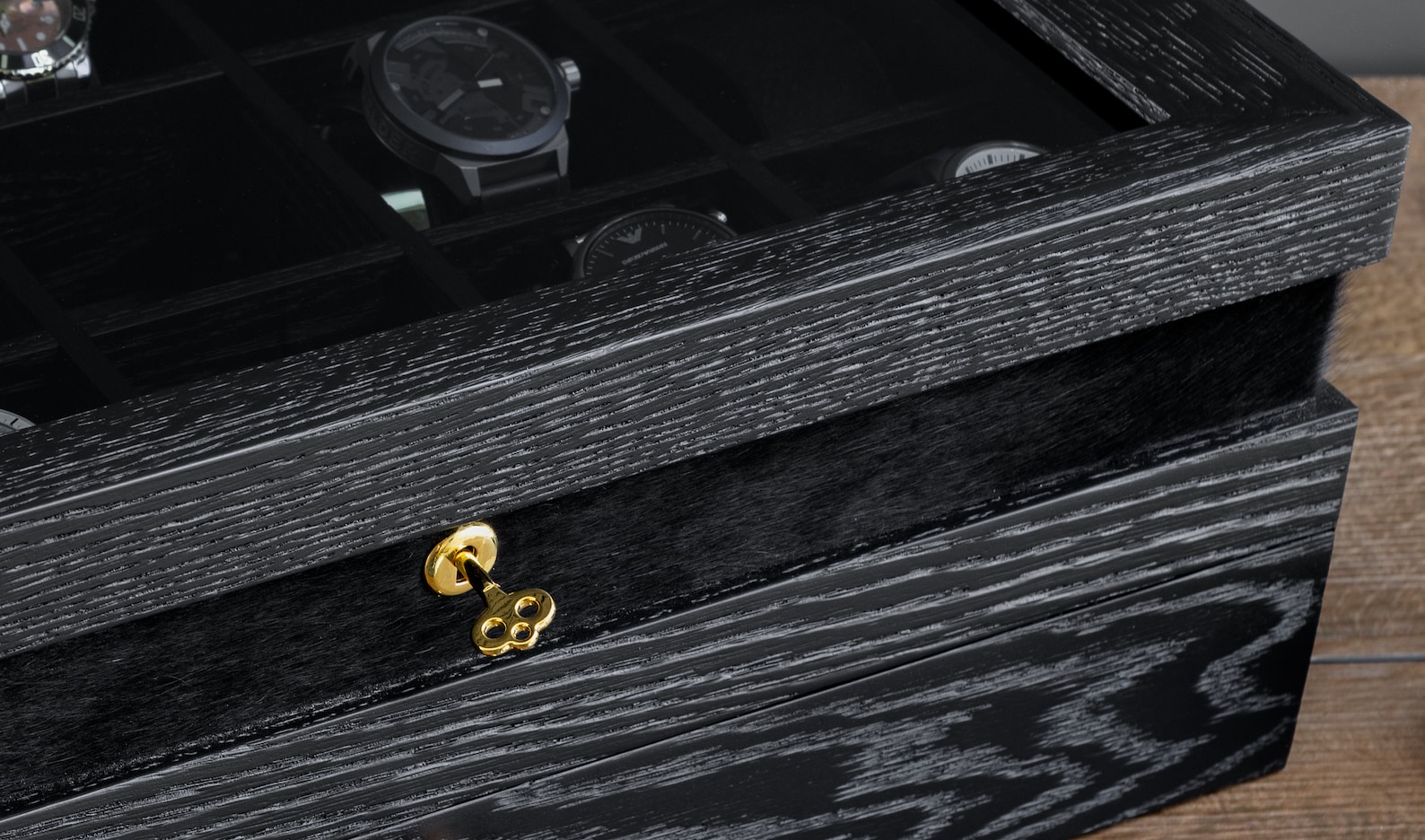 Luxury Black Oak Watch Box With Drawer Birthday Gift Large - Etsy