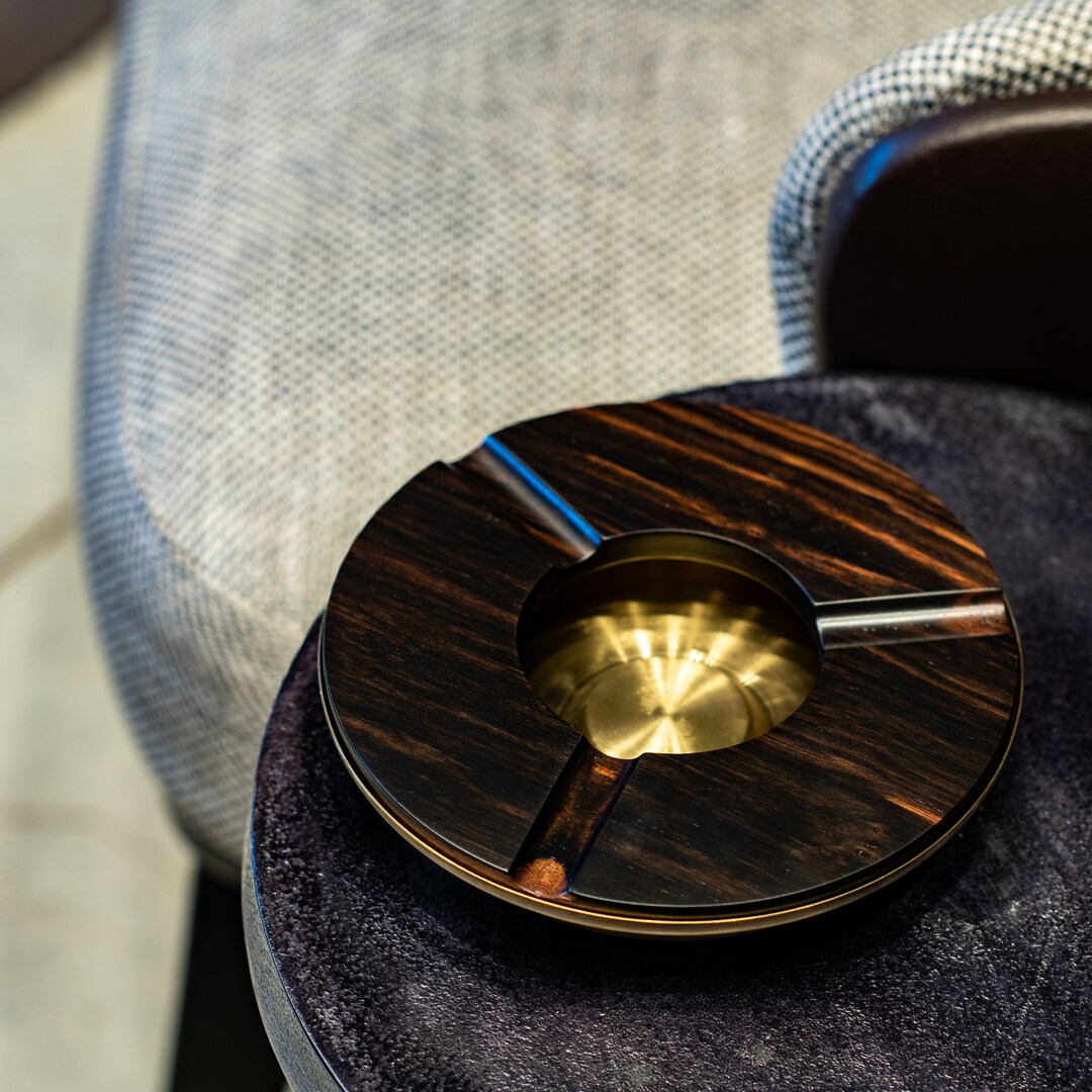 Ebony Unique Cigar Tray, Luxury Cigar Ashtray, Cigar Gift for Men ...