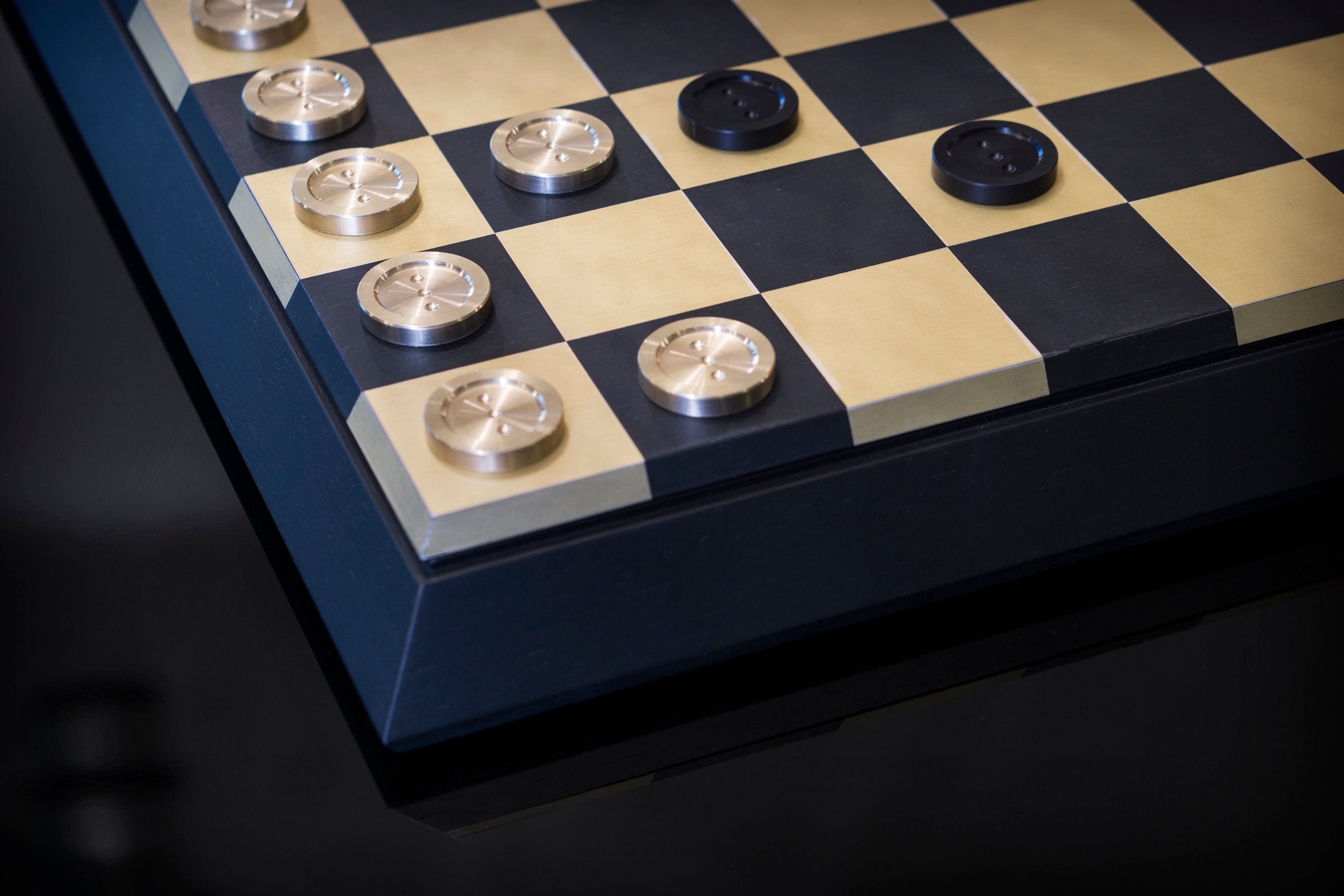 Handmade Chess and Checkers Set: Brass & Wood Board - Etsy