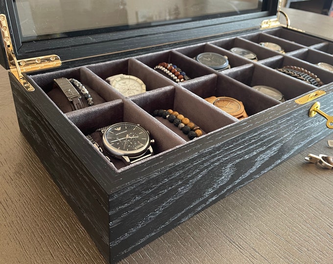 Luxury Black Oak Watch Case Wooden Watch Box Large Watch - Etsy