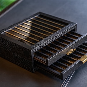 Pen Collection Storage Case, 3 Different Wood Option, Office Desk ...