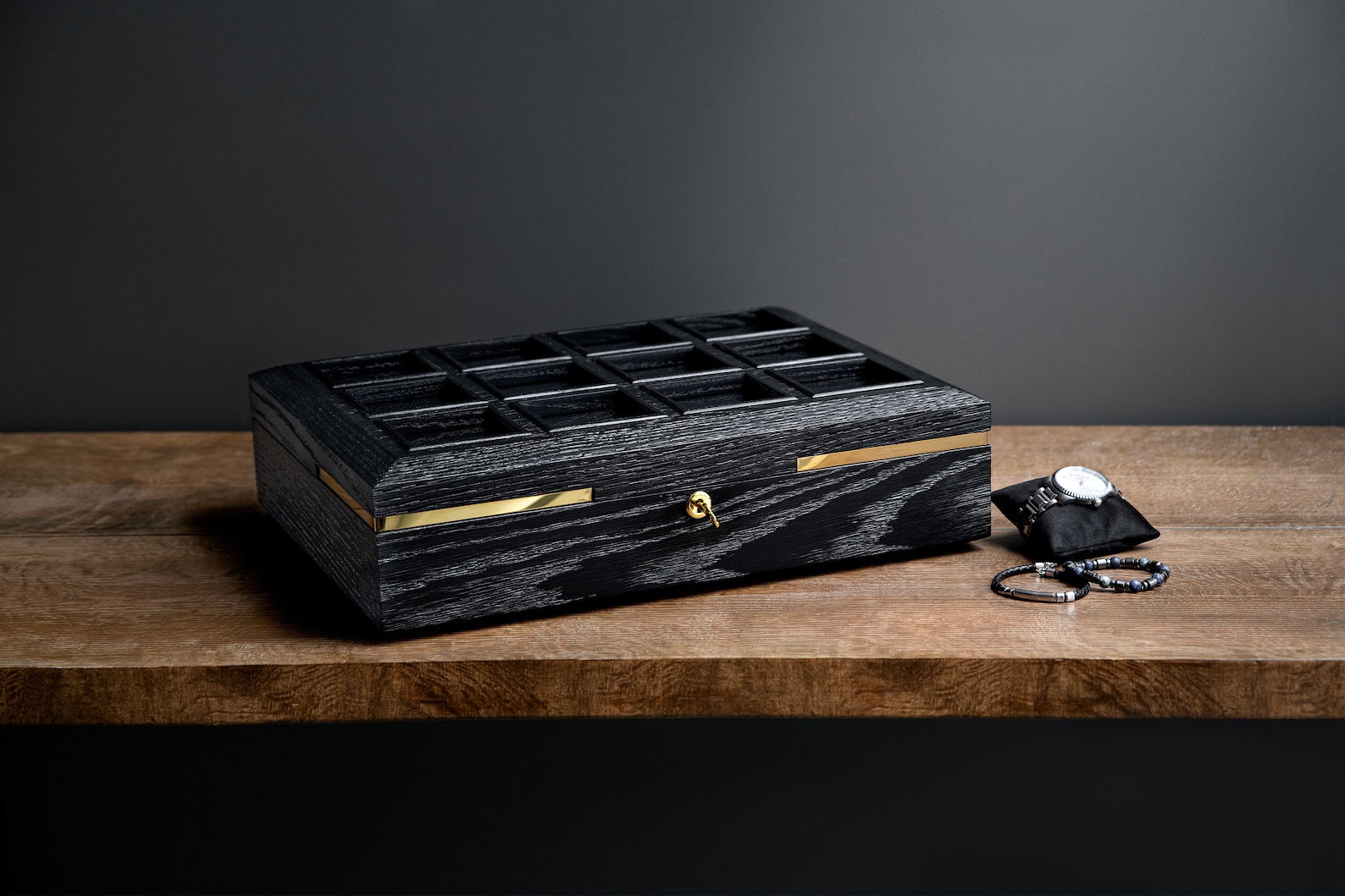 Luxury Black Oak Wooden Watch Box Watch Cabinet for Men - Etsy