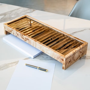 Mappa Burl Wood Pen Display Case: Fountain Pen Storage for 40 - Etsy