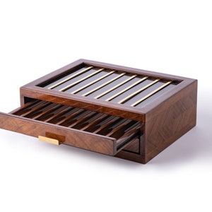 Pen Collection Storage Case, 3 Different Wood Option, Office Desk ...
