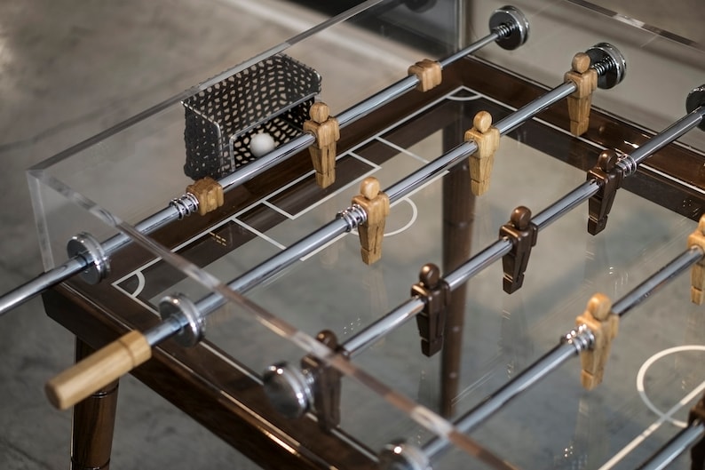 Handmade Walnut & Plexiglass Foosball Table: Luxury Home Decor - Etsy