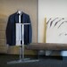 Walnut & Stainless Steel Valet Stand, Coat Rack Standing, Wooden Coat ...