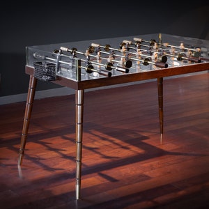 Handmade Walnut & Plexiglass Foosball Table: Luxury Home Decor - Etsy