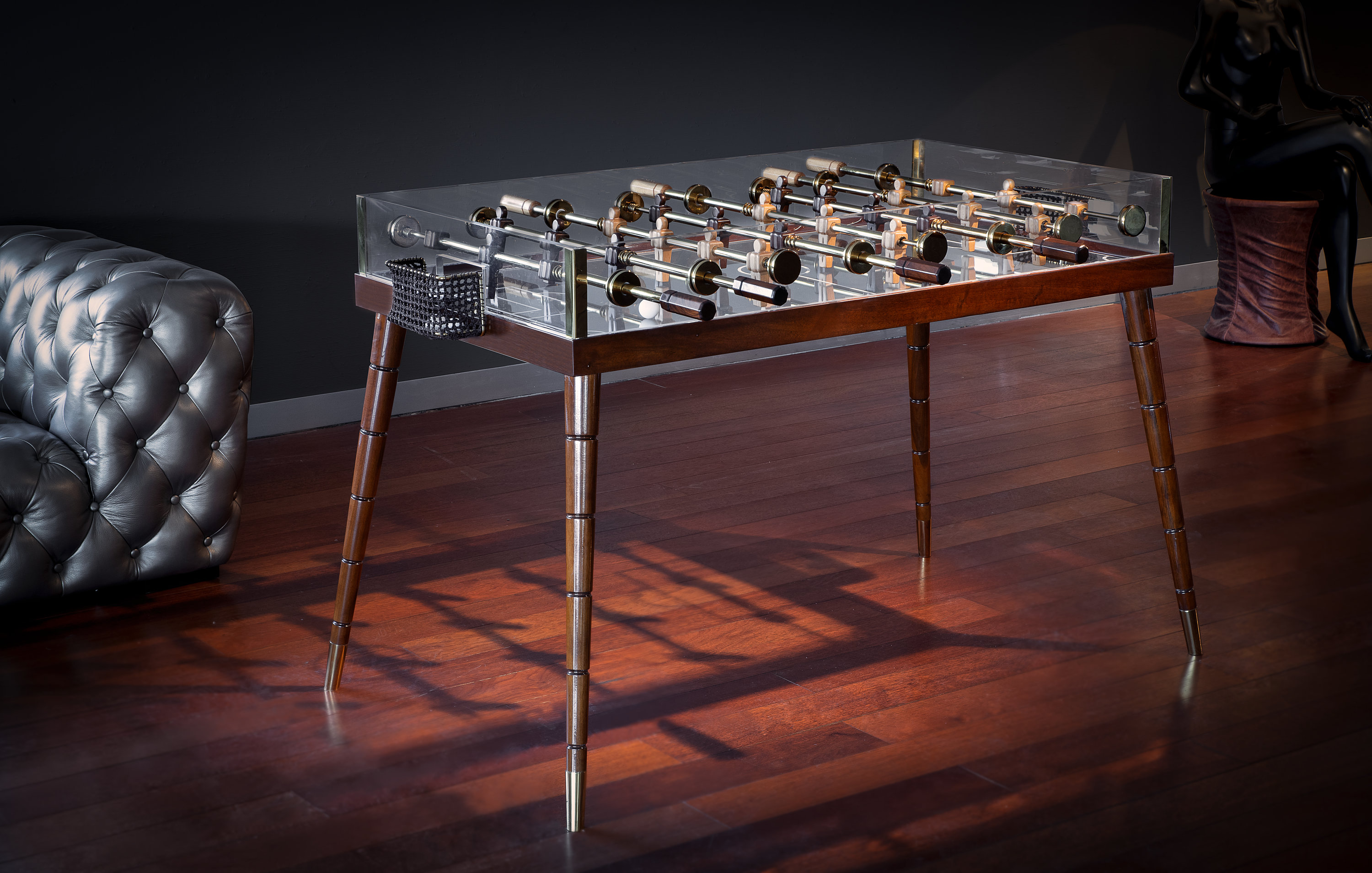 Handmade Walnut & Plexiglass Foosball Table: Luxury Home Decor - Etsy