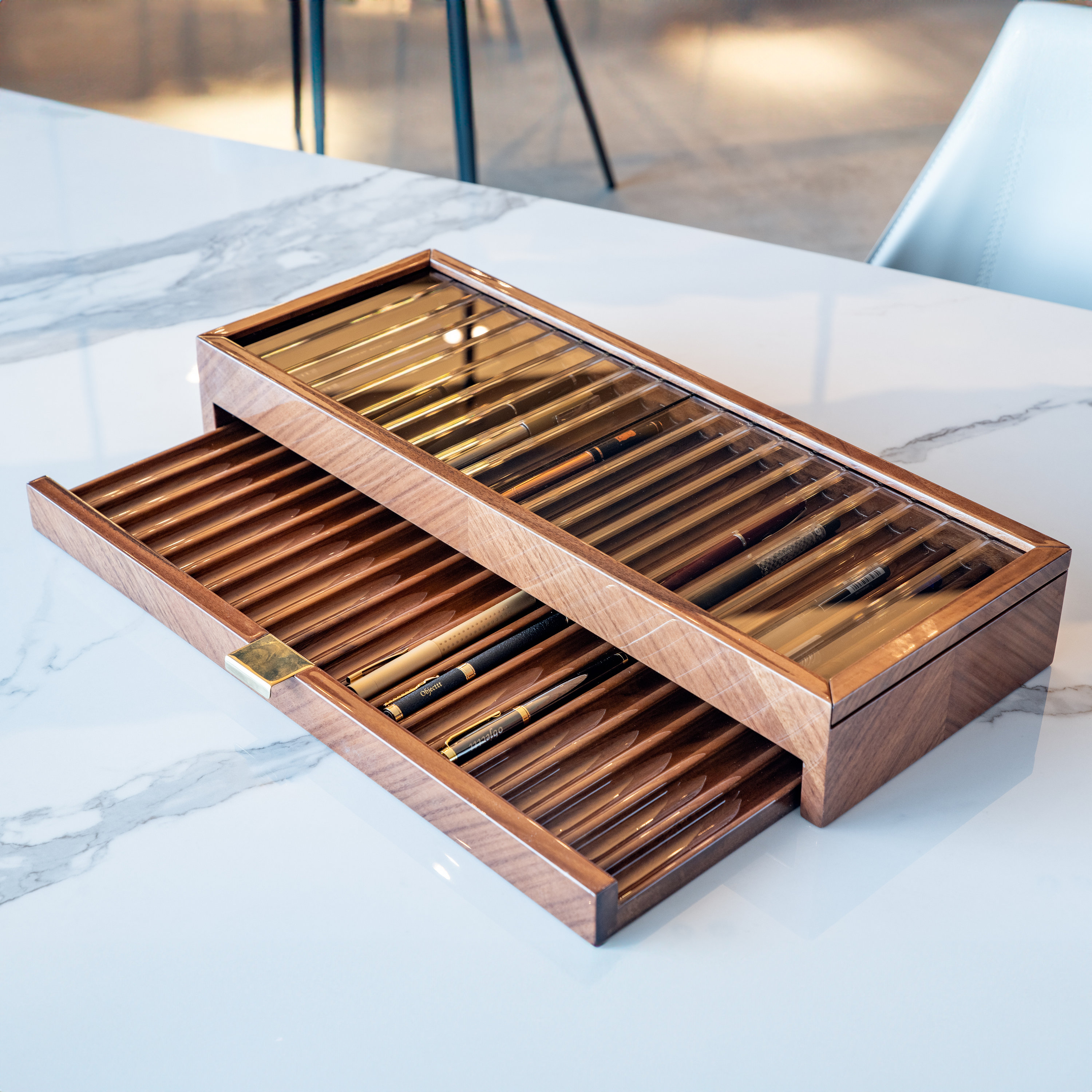 Mappa Burl Wood Pen Display Case: Fountain Pen Storage for 40 - Etsy