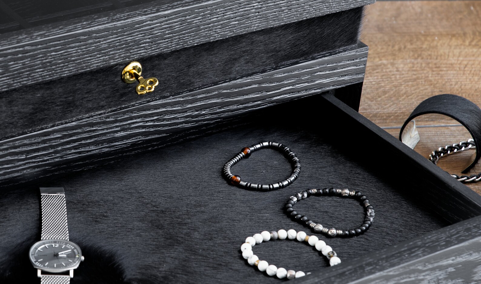 Luxury Black Oak Watch Box With Drawer Birthday Gift Large - Etsy