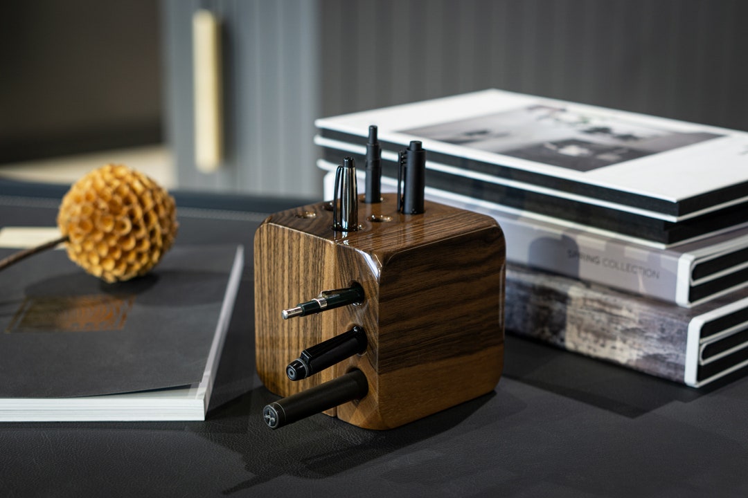 Luxury Walnut Pen Showcase, Wooden Pencil Display , Desk Organizer ...