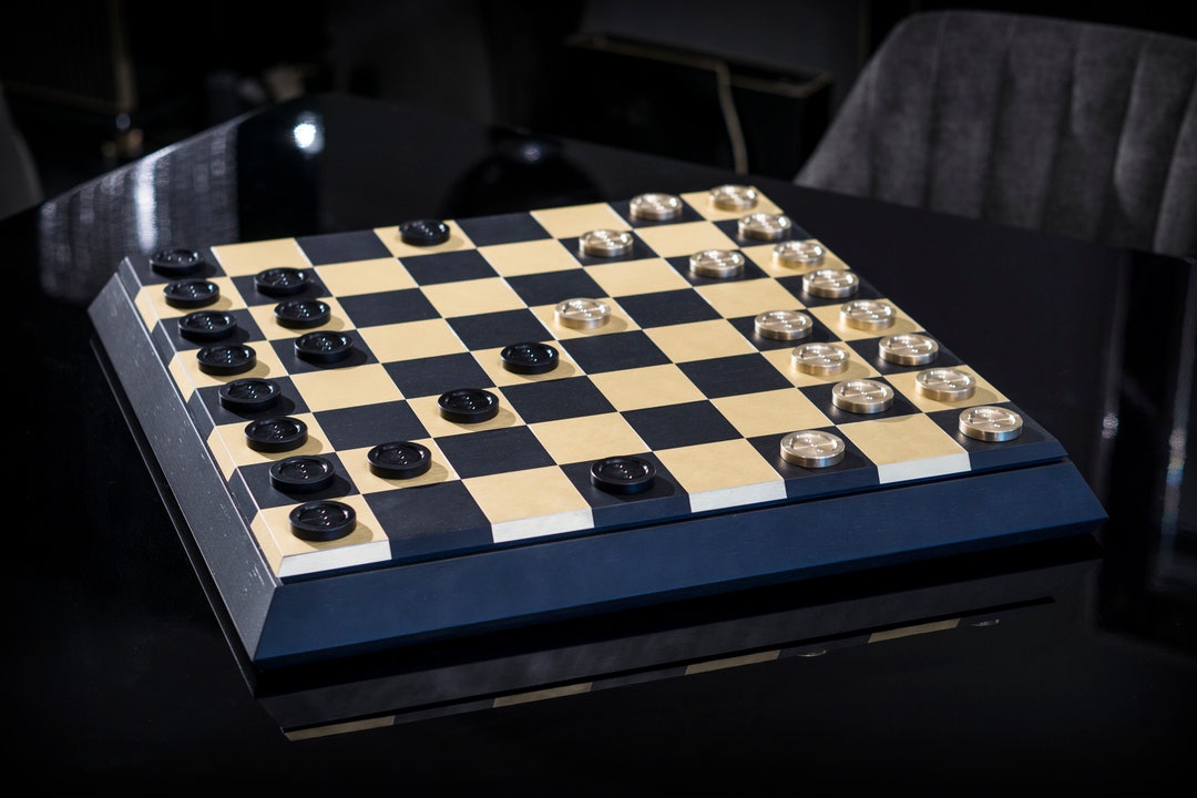 Handmade Chess & Checkers Set, Wooden Checker Board, Checkers Board ...