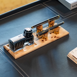 Handcrafted Wood Pen & Ink Stand: Desk Organizer, Collector Gift - Etsy