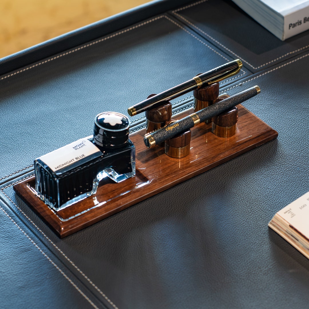 Handcrafted Wood Pen & Ink Stand: Desk Organizer, Collector Gift - Etsy