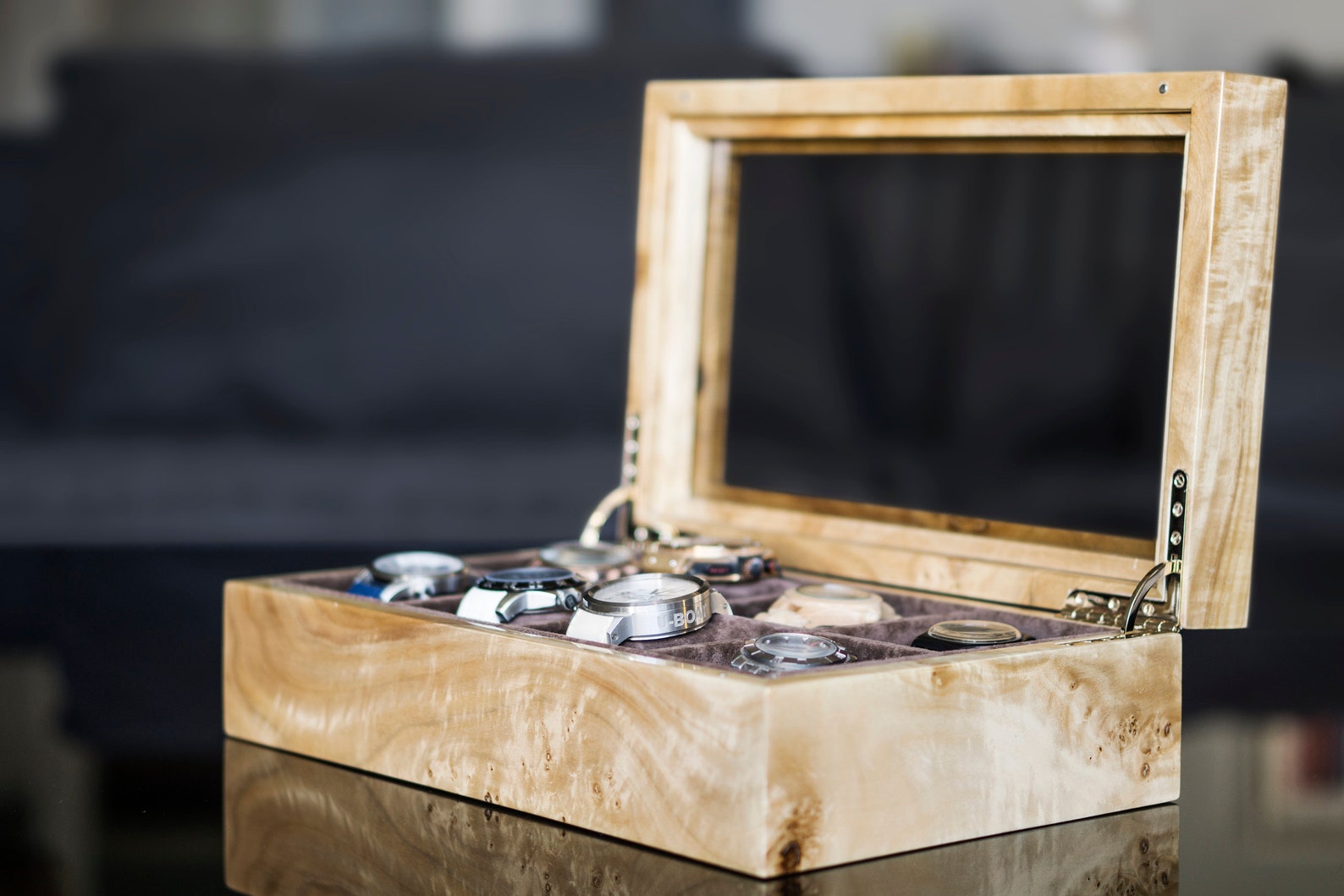 Mapa Burl Wood Watch Box: Luxury 8-watch Organizer - Etsy