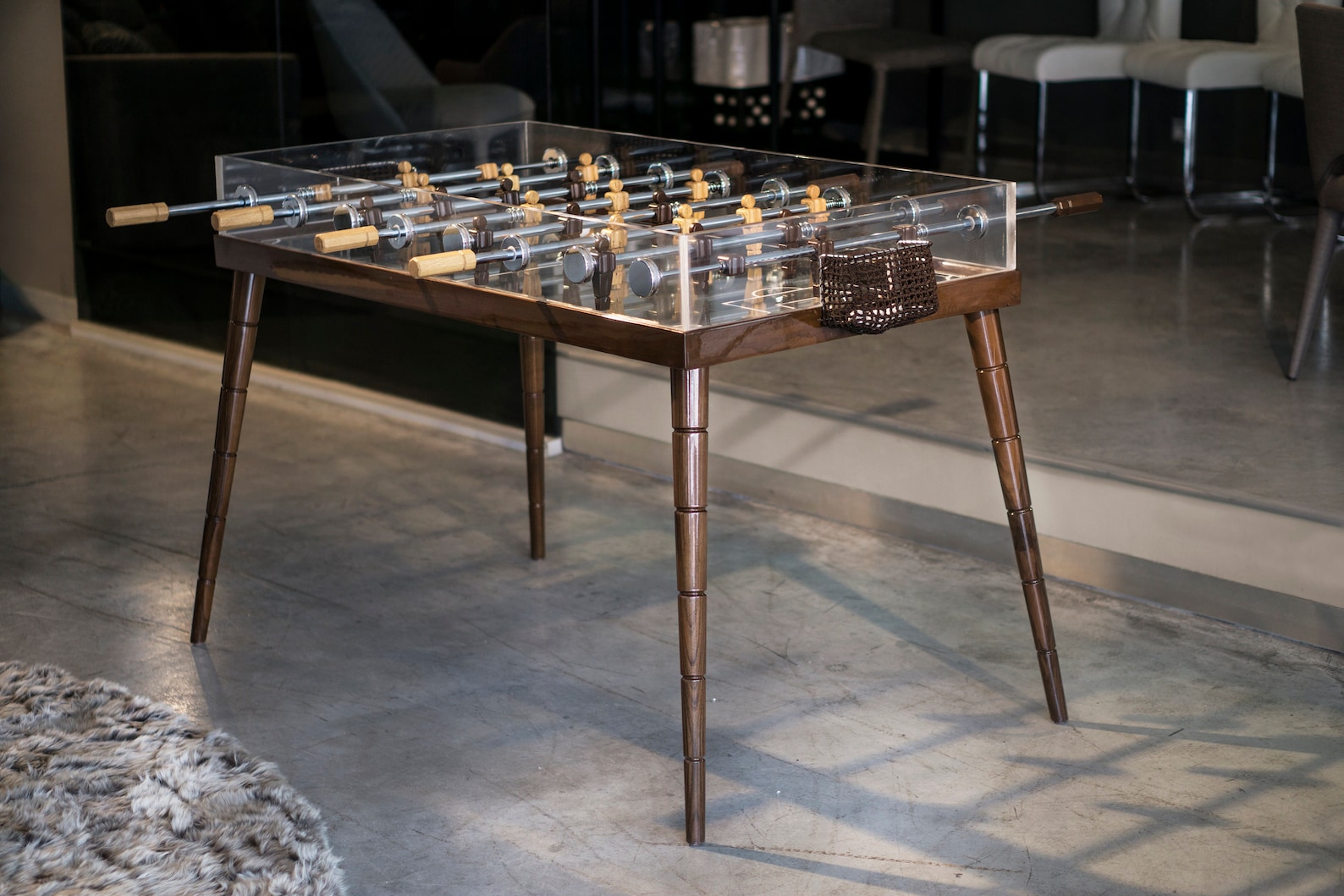Handmade Walnut & Plexiglass Foosball Table: Luxury Home Decor - Etsy