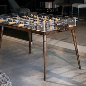 Handmade Walnut & Plexiglass Foosball Table: Luxury Home Decor - Etsy
