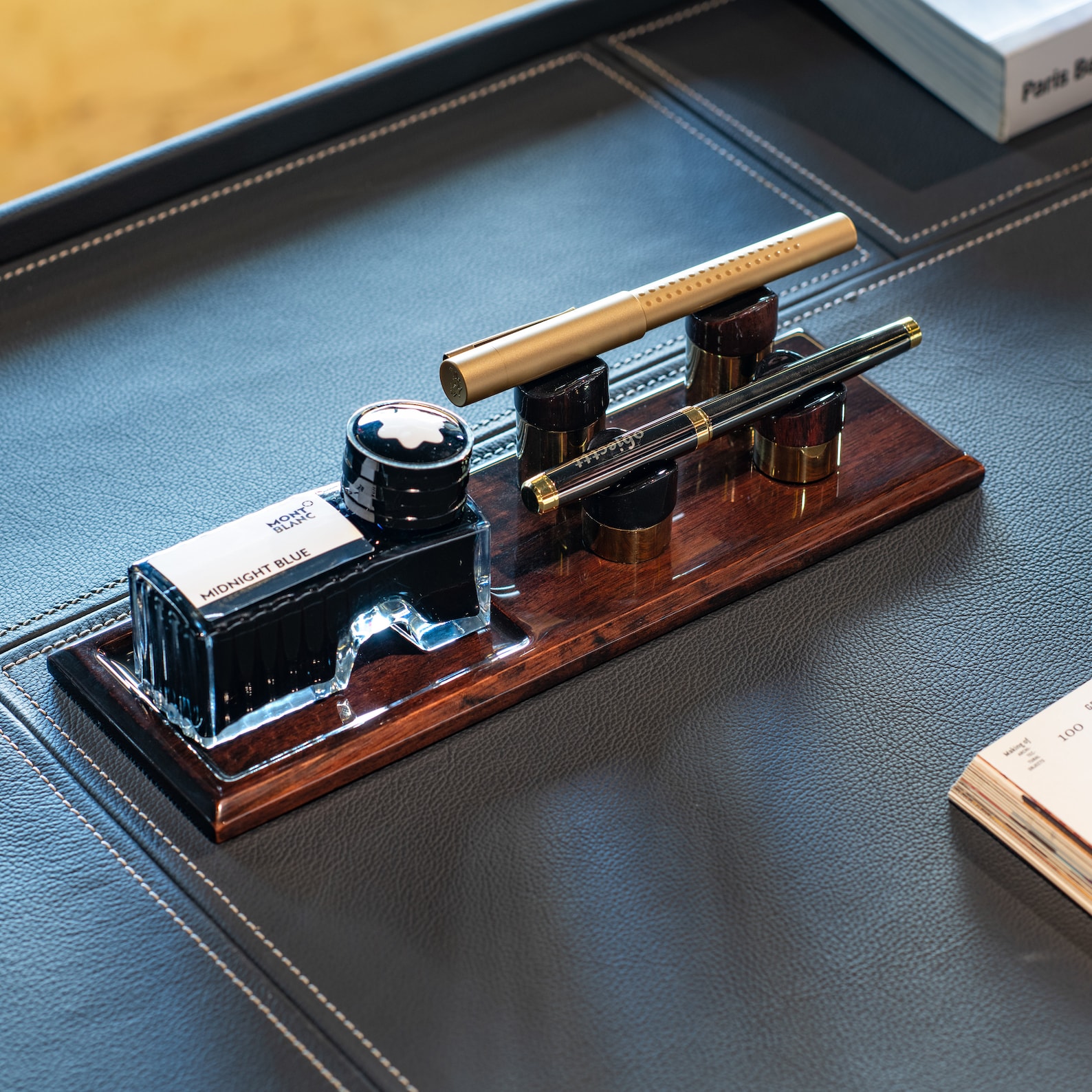 Wood Double Fountain Pen Holder & Ink Stand: Desk Organizer - Etsy