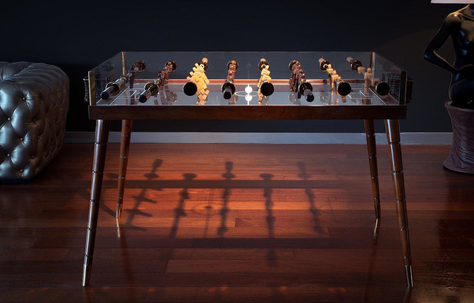 Handmade Walnut & Plexiglass Foosball Table: Luxury Home Decor - Etsy