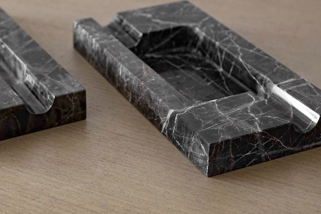 Luxury Black & Bown Marble Cigar Tray, Bruno Perla Marble Cigar Ashtray ...