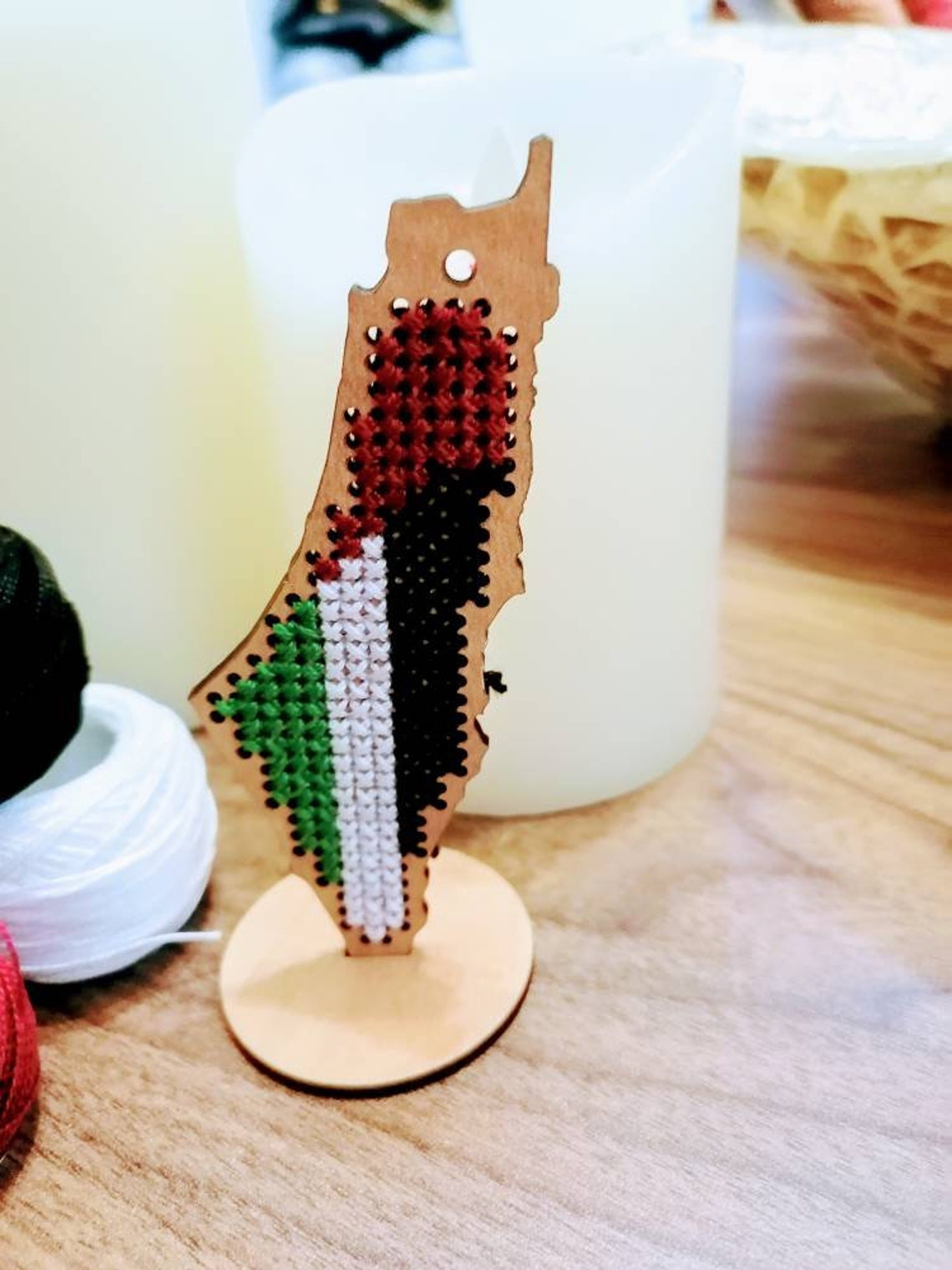 Palestine Map DIY Stand Palestinian Embroidery Kit for | Etsy