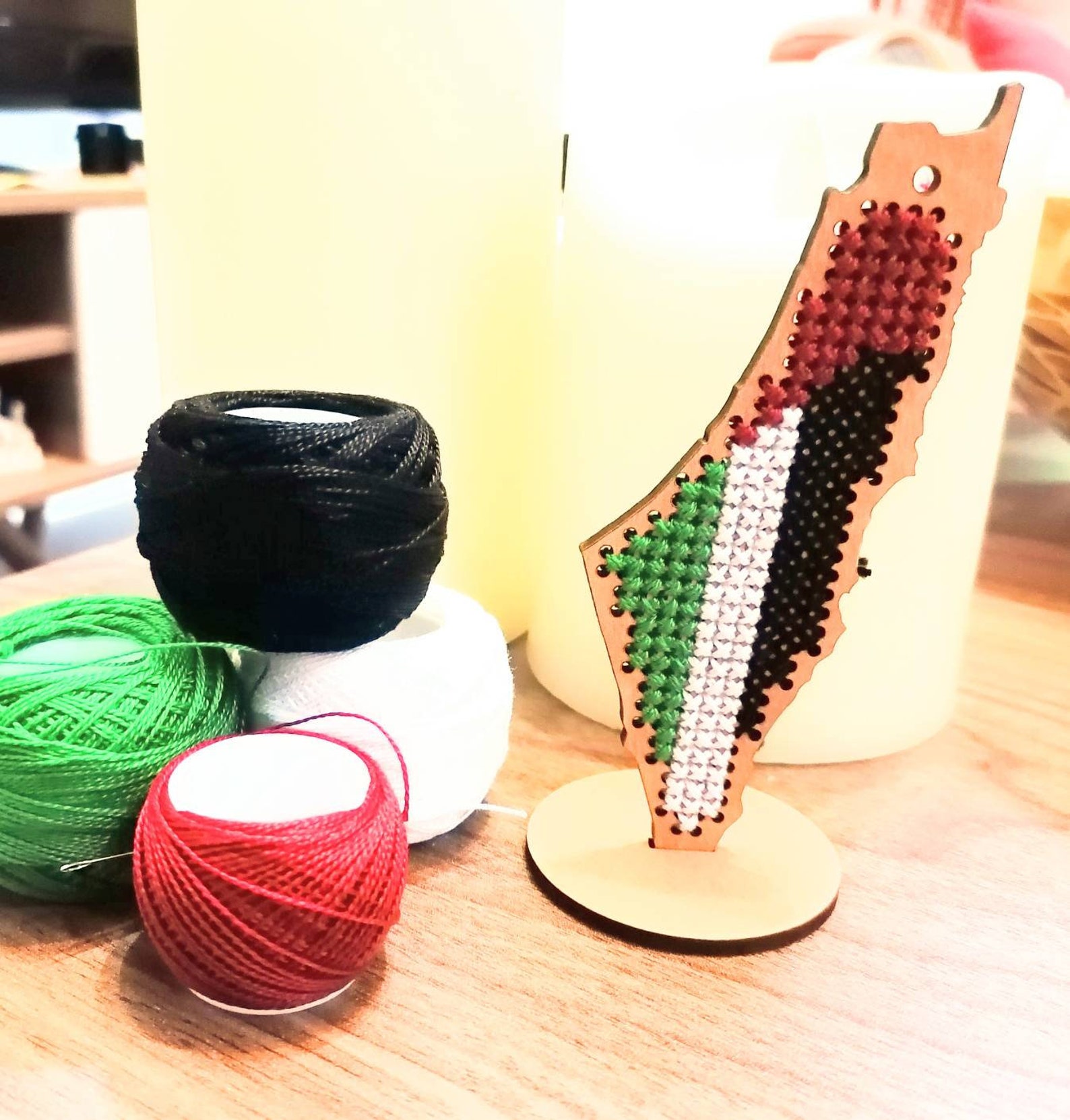 Palestine Map DIY Stand, Palestinian Embroidery Kit for Children and ...