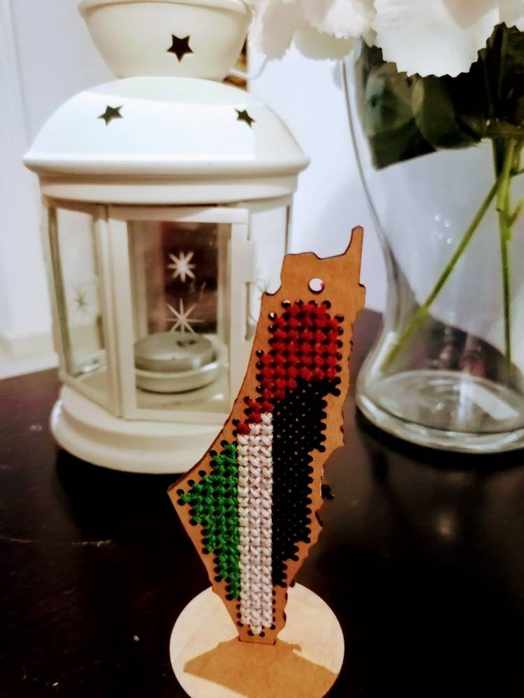 Palestine Map DIY Stand Palestinian Embroidery Kit for | Etsy