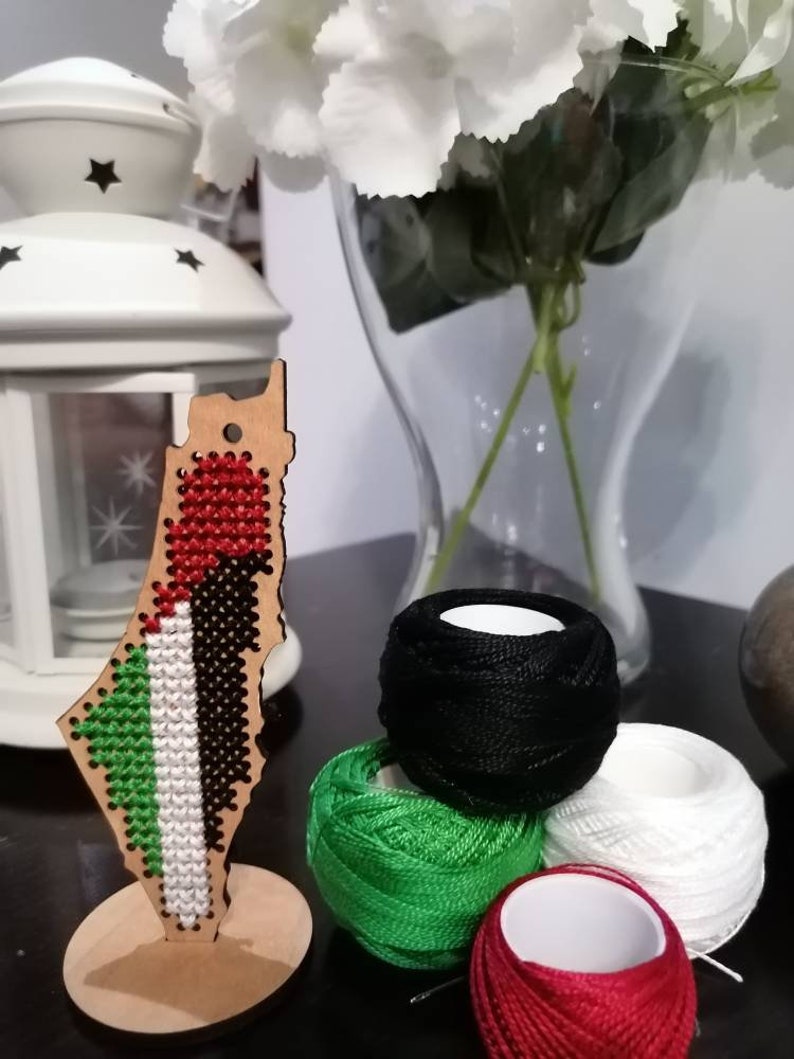 Palestine Map DIY Stand Palestinian Embroidery Kit for | Etsy