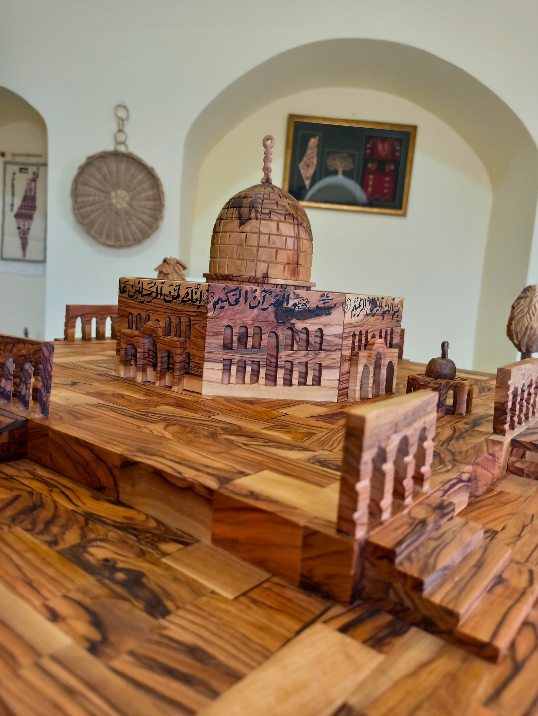 OLIVE WOOD SCULPTURE - Dome of the Rock Mosque - Muslim Home Décor - Al ...