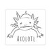 Axolotl Sticker - Axolotl Doodle Sticker - Plain White Axolotl Sticker ...