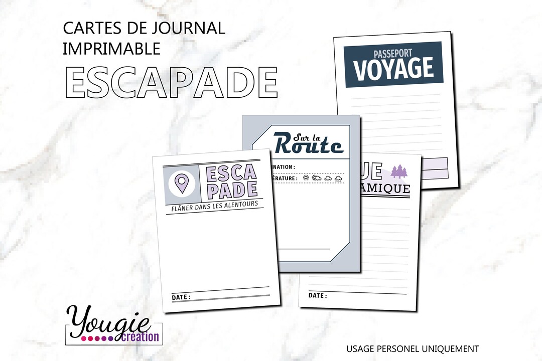 Journal Card ''escapade'' - Etsy