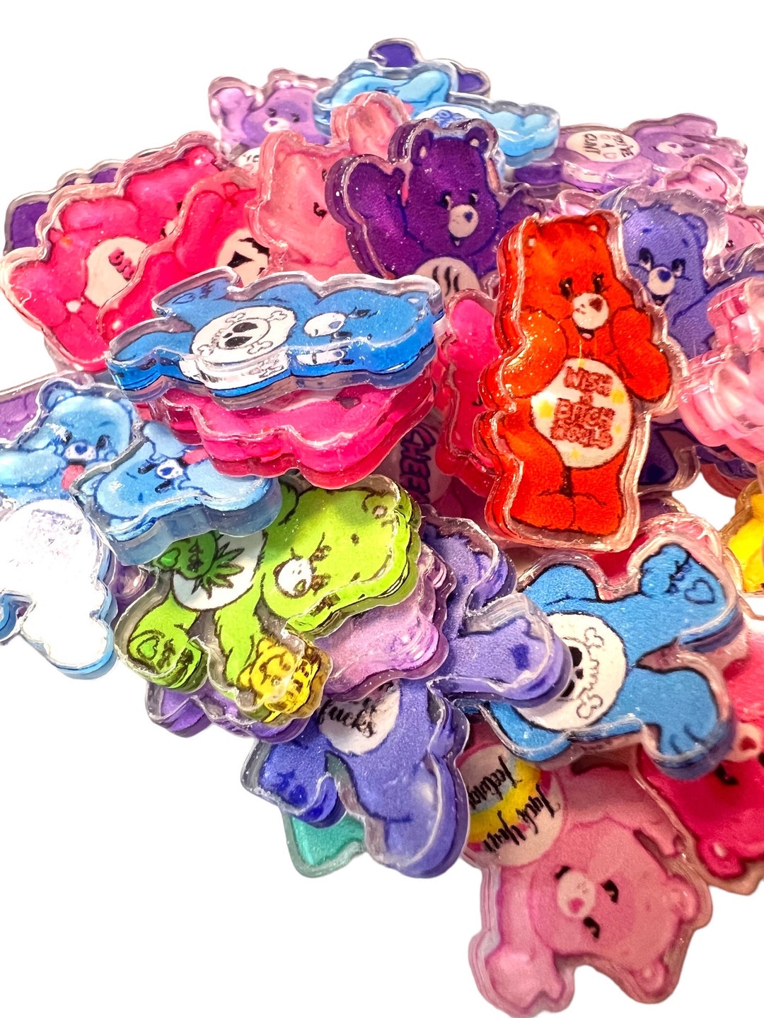 WARNING: Swear Words Care Bears DIY Acrylics for Cell Charms Acrylics ...