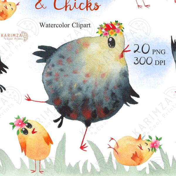 Chicken Watercolor - Etsy