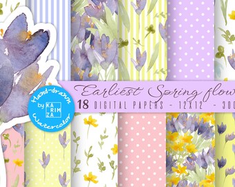 Spring Digital Paper - Etsy