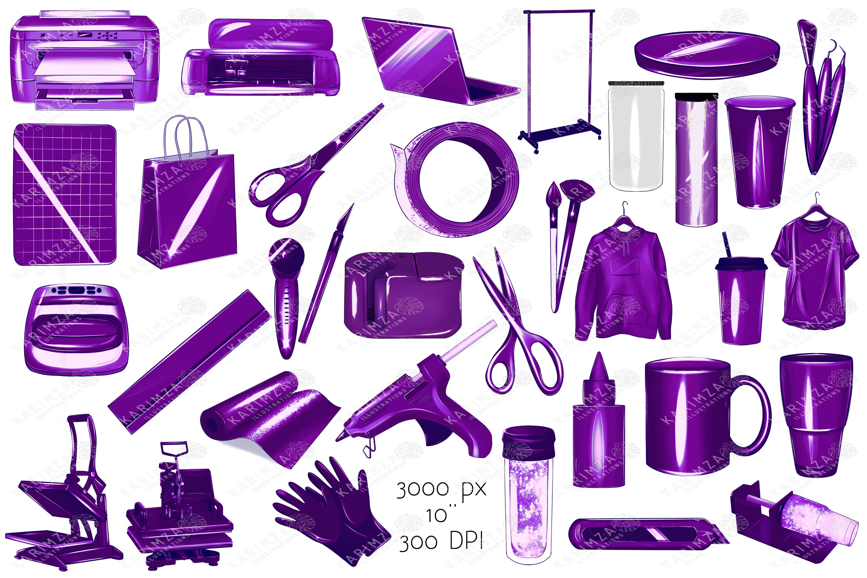 Craft Clipart by Navka Dark Purple, Cricut Machine PNG Lilac Color ...