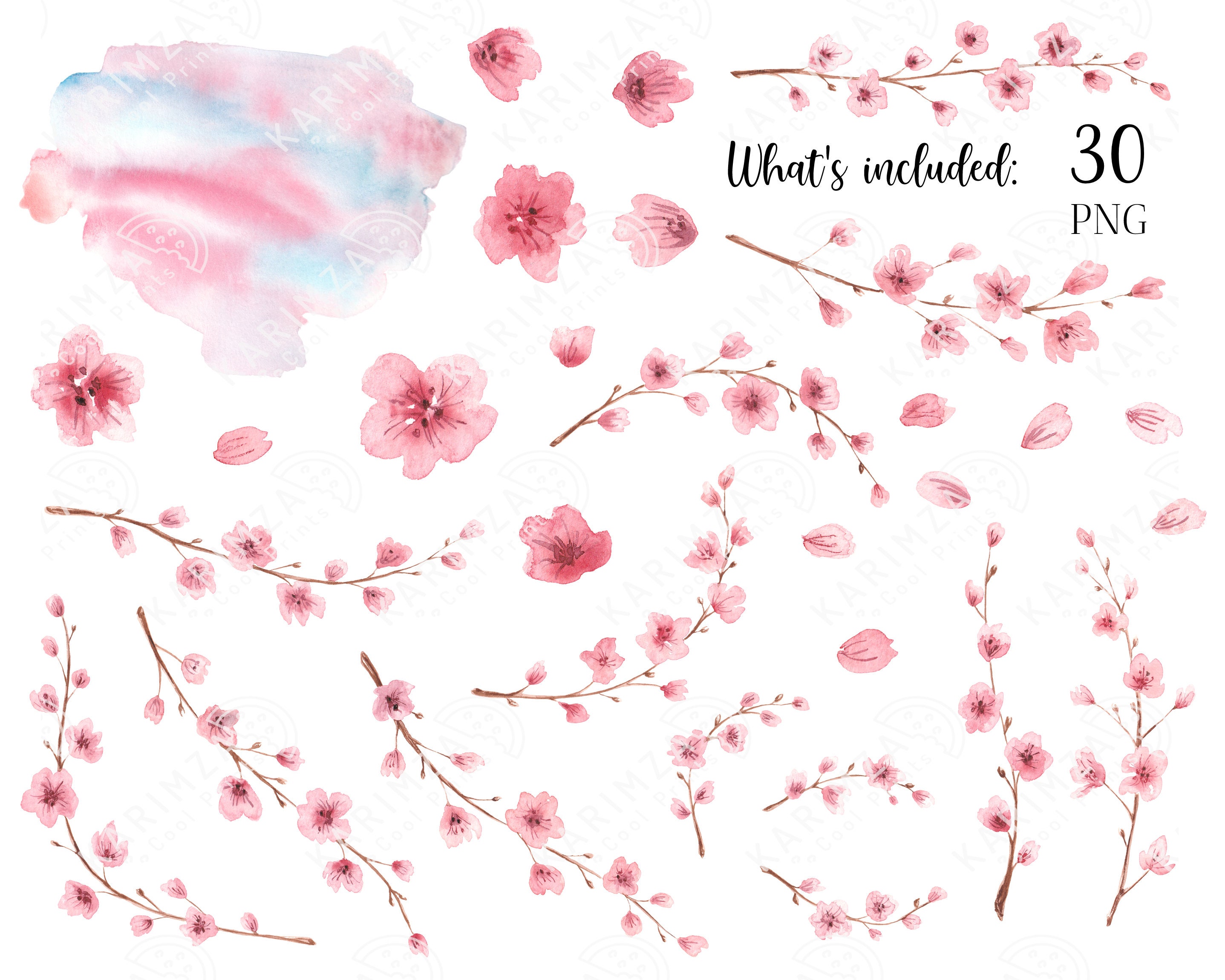 Spring Floral Clipart Flower Wreath Clipart Watercolor - Etsy