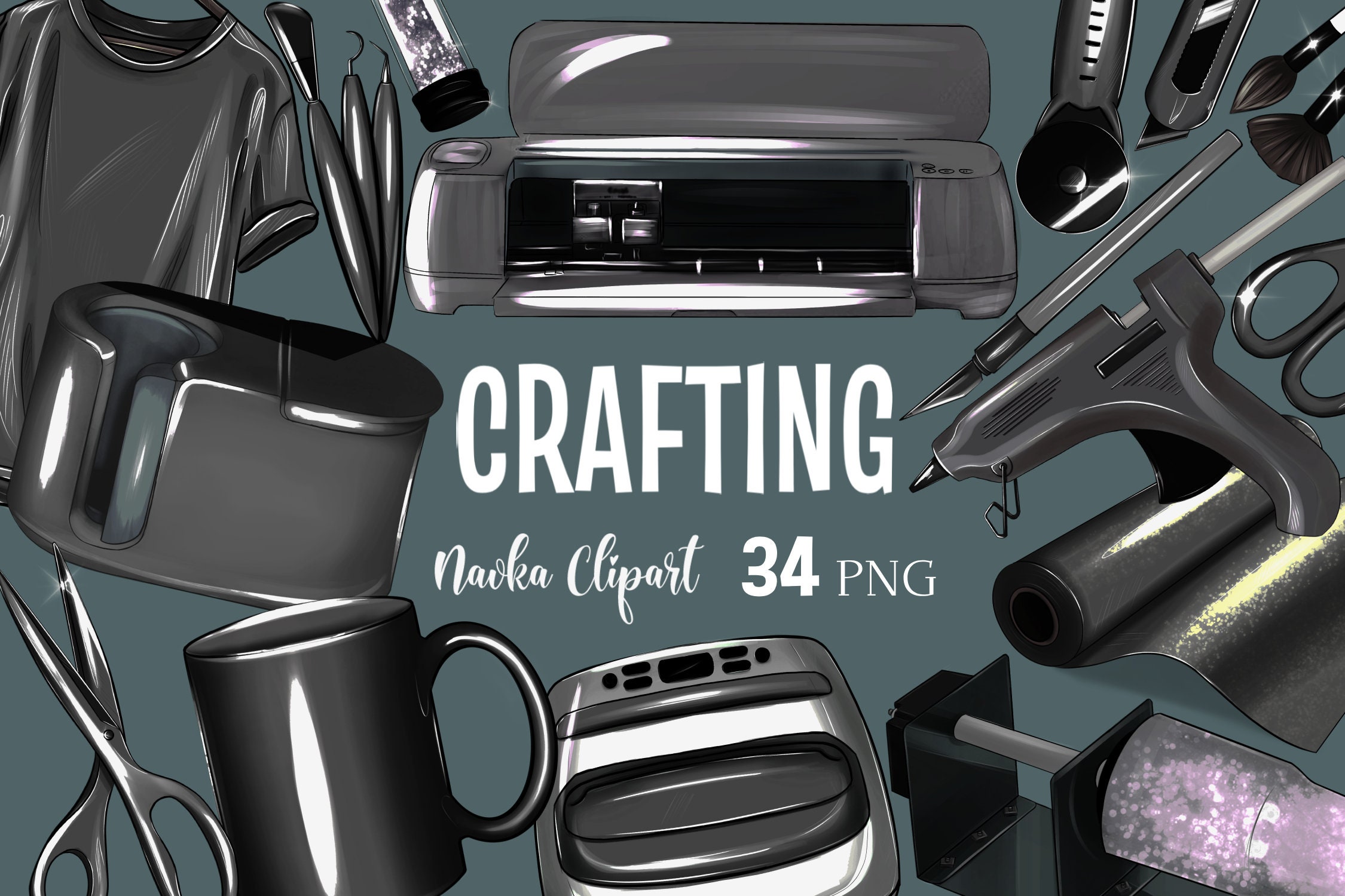 Craft Clipart by Navka, Crafting Png, Cricut Machine PNG for Men BLACK ...