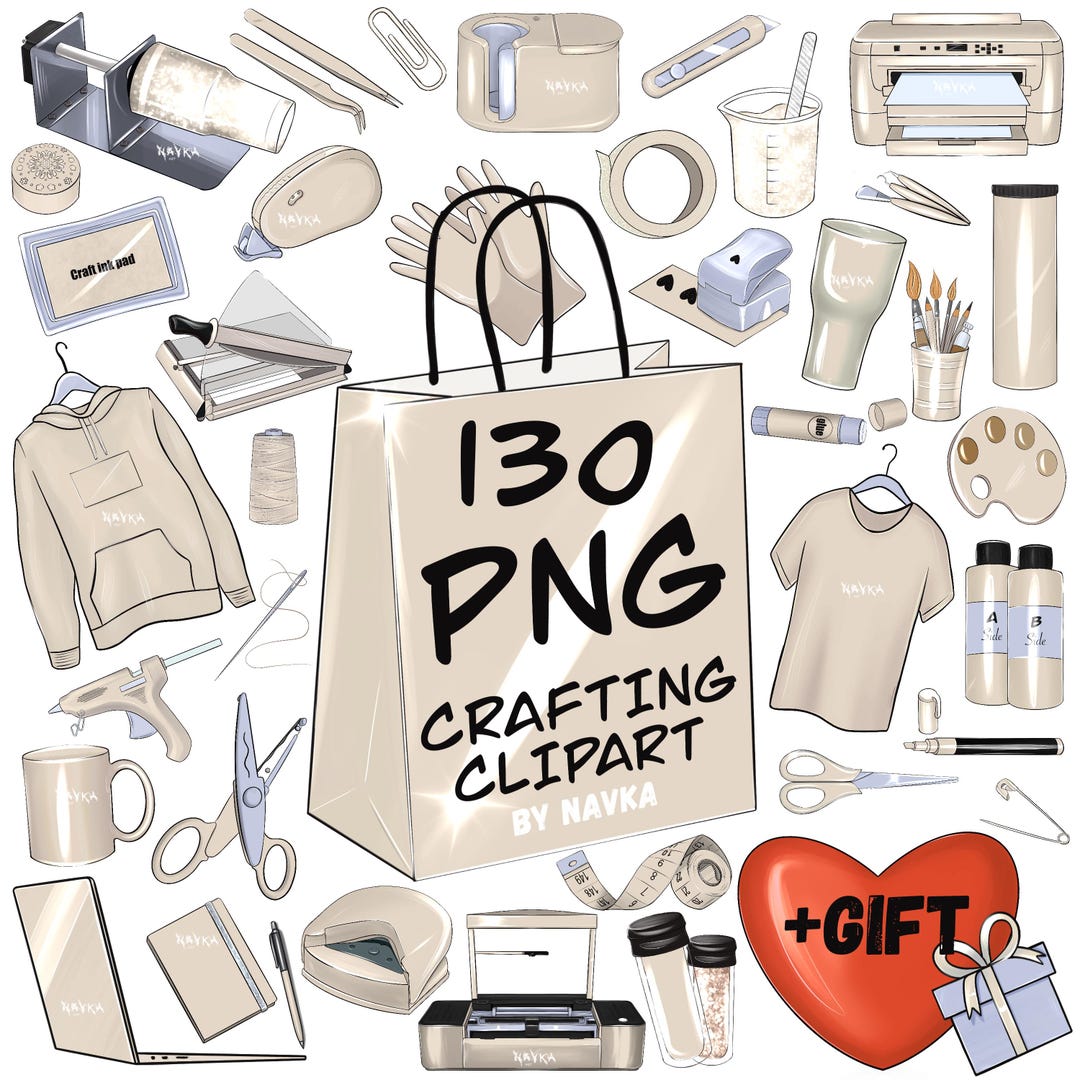 Crafting Icons PNG Set, High-resolution Craft Clipart for DIY and ...