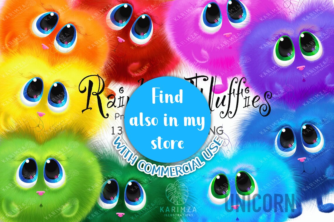 Cute Monster Clipart for Commercial Use - Etsy