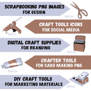 Craft Tools PNG Clipart, DIY Crafting Supplies, Digital Download - Etsy