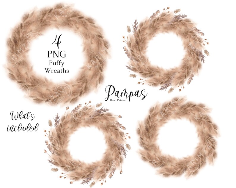 Pampas Grass Clipart, Rose Gold Polygonal Frame Clip Art, Boho ...