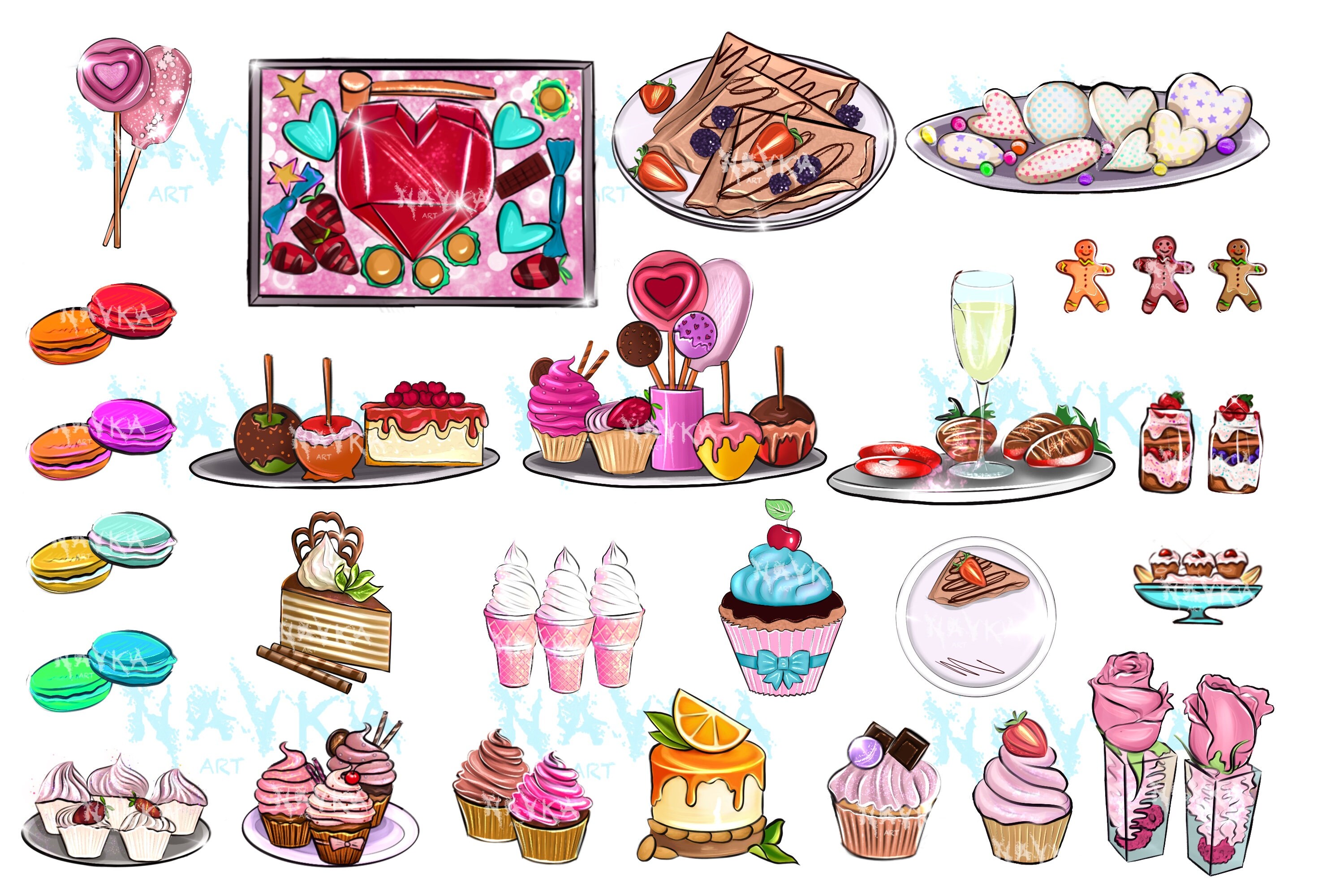 Sweets Clipart by Navka Candyland Clipart Candy Shop - Etsy