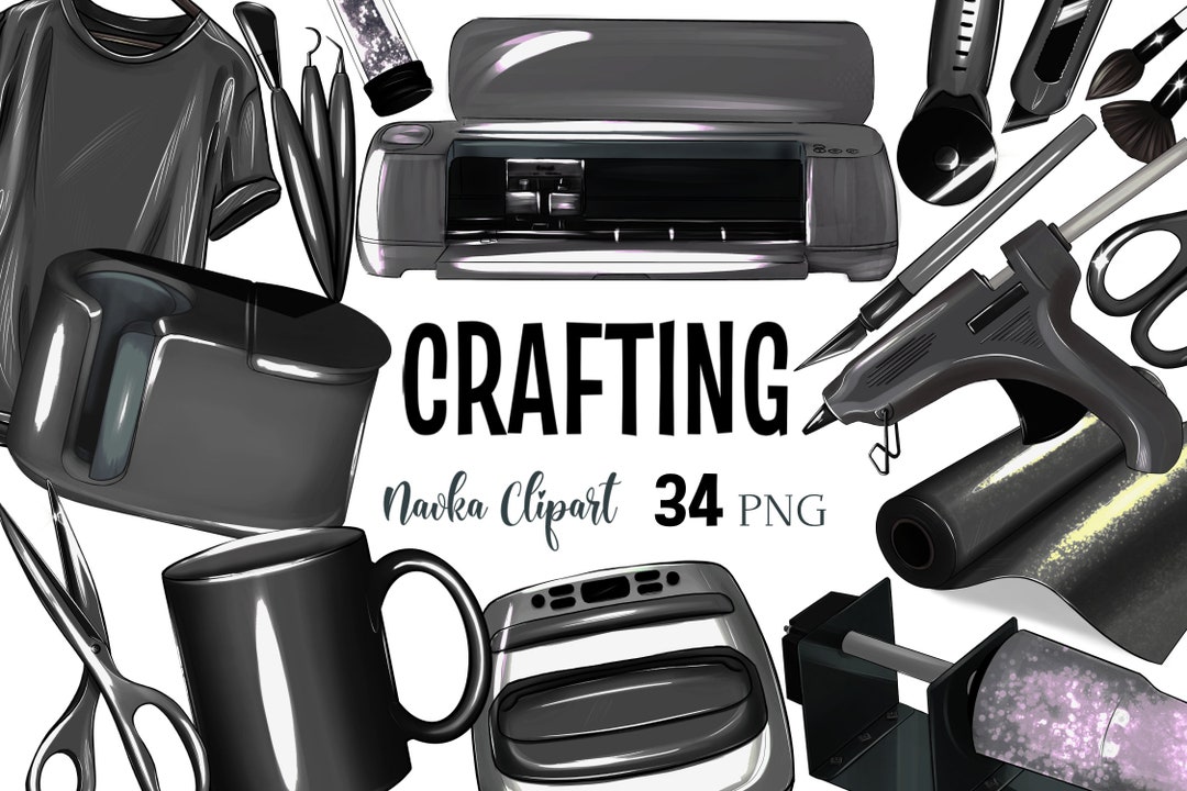 Craft Clipart by Navka, Crafting Png, Cricut Machine PNG for Men BLACK ...