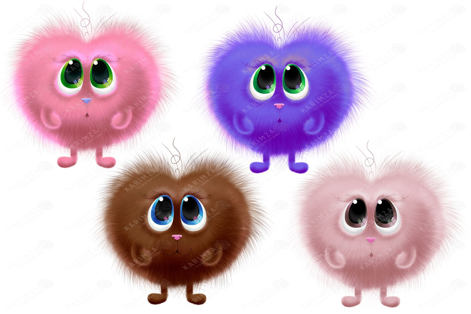 Cute Monster Clipart Rainbow Baby Shower Clip Art for - Etsy