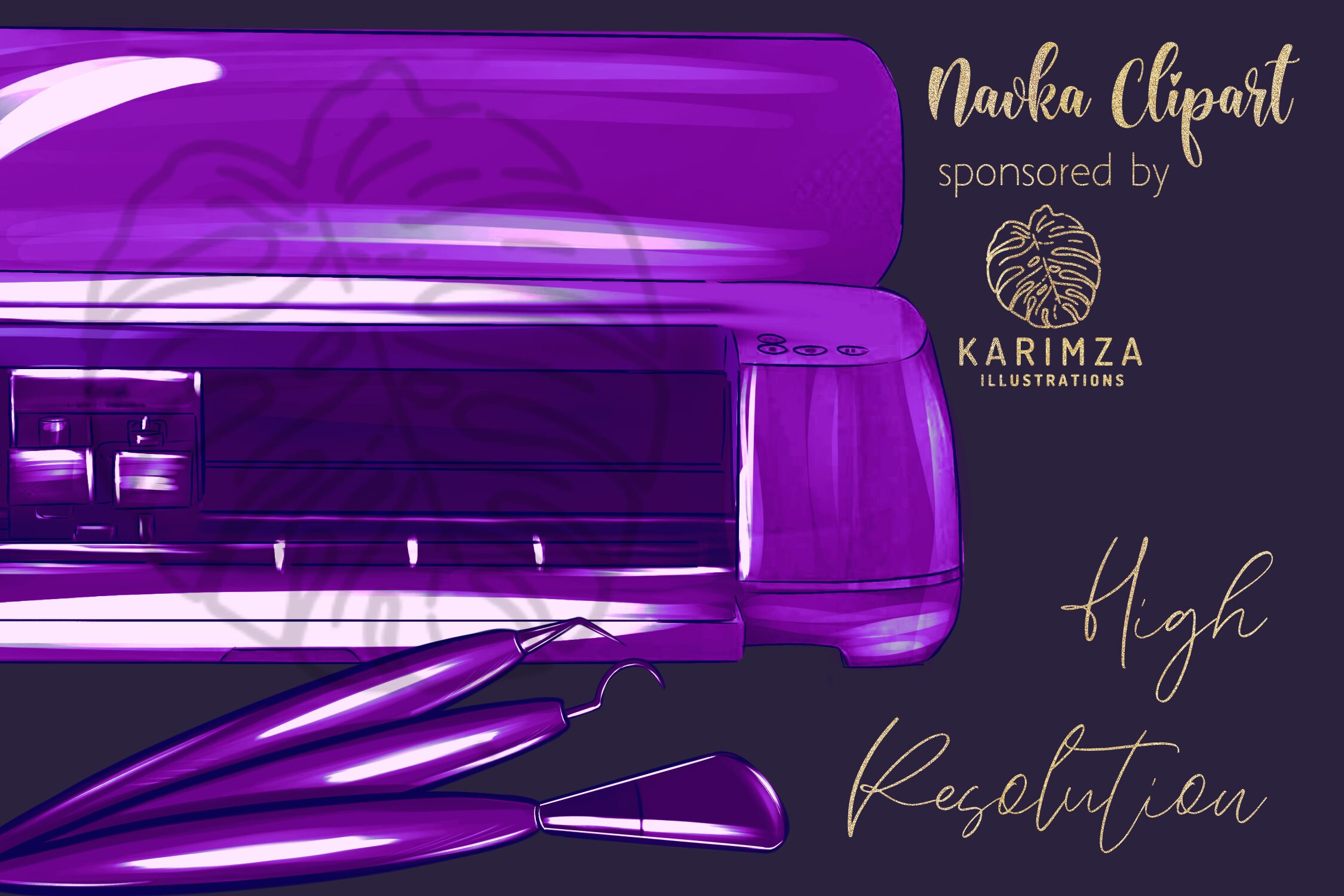 Craft Clipart by Navka Dark Purple, Cricut Machine PNG Lilac Color ...