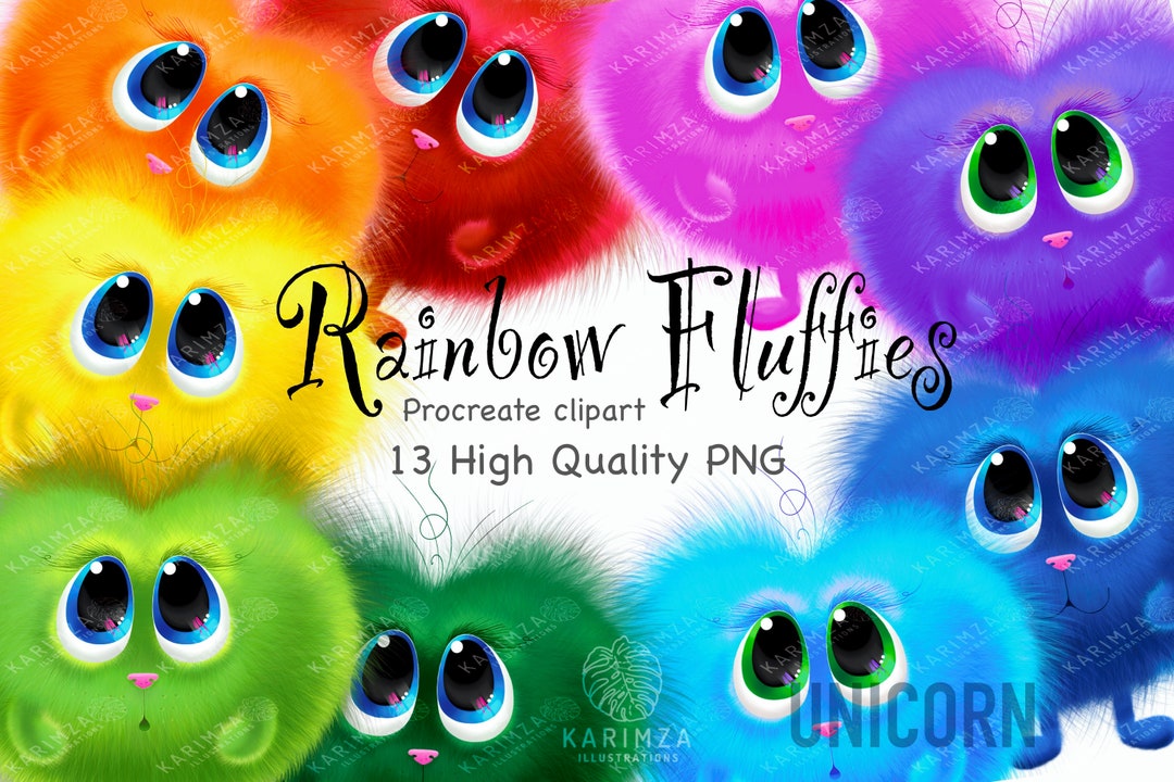 Cute Monster Clipart Rainbow Baby Shower Clip Art for - Etsy