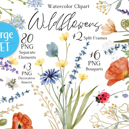 Otomi Clipart Floral Mexican Clipart Animals Watercolor - Etsy