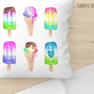 Summer Clipart, Watercolor Popsicle Clip Art, Ice Cream Clipart - Etsy