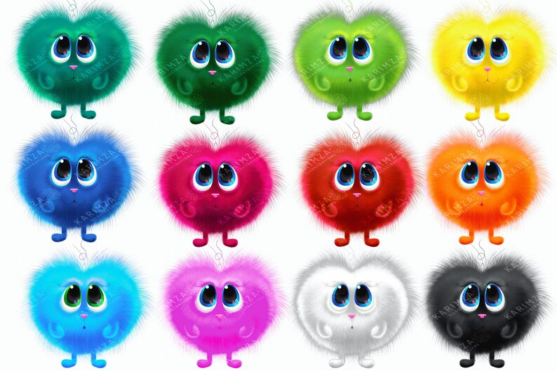Cute Monster Clipart Rainbow Baby Shower Clip Art for - Etsy